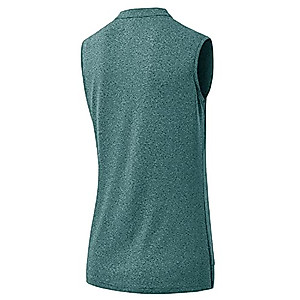 Rdruko Women's Golf Polo Sleeveless Lightweight Quick Dry Workout Tank Tops(Blackish Green, US M)