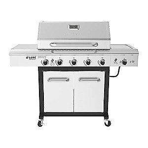 Nexgrill Deluxe 5-Burner Propane Barbecue Gas Grill with Side Table and Ceramic Searing Side Burner, 771 sq. in., 75000 BTUs, Black, Outdoor Cooking, Patio, Barbecue Grill, 720-1046A