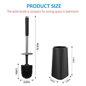 SetSail Toilet Brush, Toilet Bowl Brush and Holder Compact Size Toilet Brushes for Bathroom with 304 Stainless Steel Handle Toilet Cleaner Brush with Durable Scrubbing Bristles, Splash-Proof
