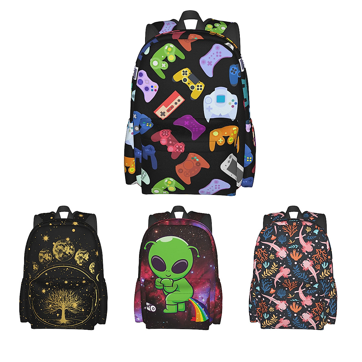 famliihw Video Game Controller Backpack Bookbag Laptop Backpacks Multipurpose Daypack for Boys Girls School Men Women Travel Hiking