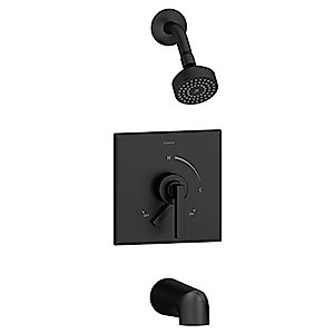 Symmons S-3602-MB-1.5-TRM Duro Single Handle 1-Spray Tub and Shower Faucet Trim in Matte Black - 1.5 GPM (Valve Not Included)