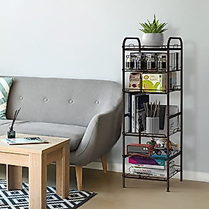 7 Tier Water Bottle Organizer Freestanding Water Bottle Storage Rack Metal Water Bottle Stand Holder for Kitchen Pantry Home Party Large Storage Rustic Brown