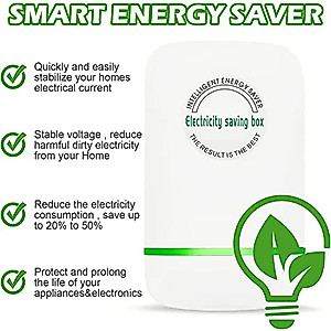 2 pcs Pro Power Saver Energy Saver Household Power Saver pro Electricity Saving Box 90V-250V Household Office Market Device Electric Smart US Plug 30KW (White)