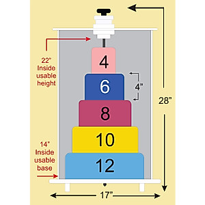 CAKESAFE Reusable Mini/Tall Cake Transporter, Clear Plastic Cake Carrier (14" W x 22" H)