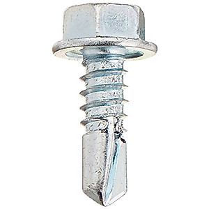The Hillman Group 47223 1/4-14-Inch x 3/4-Inch Washer Head Self Drilling Screw, 1-Pound