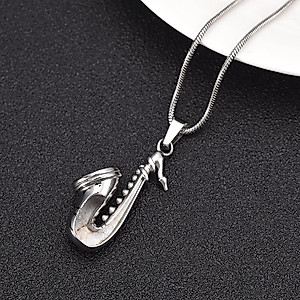 memorial jewelry Stainless Steel Musical Instrument Silver Color Charm Necklace Pendant with Silver Chain