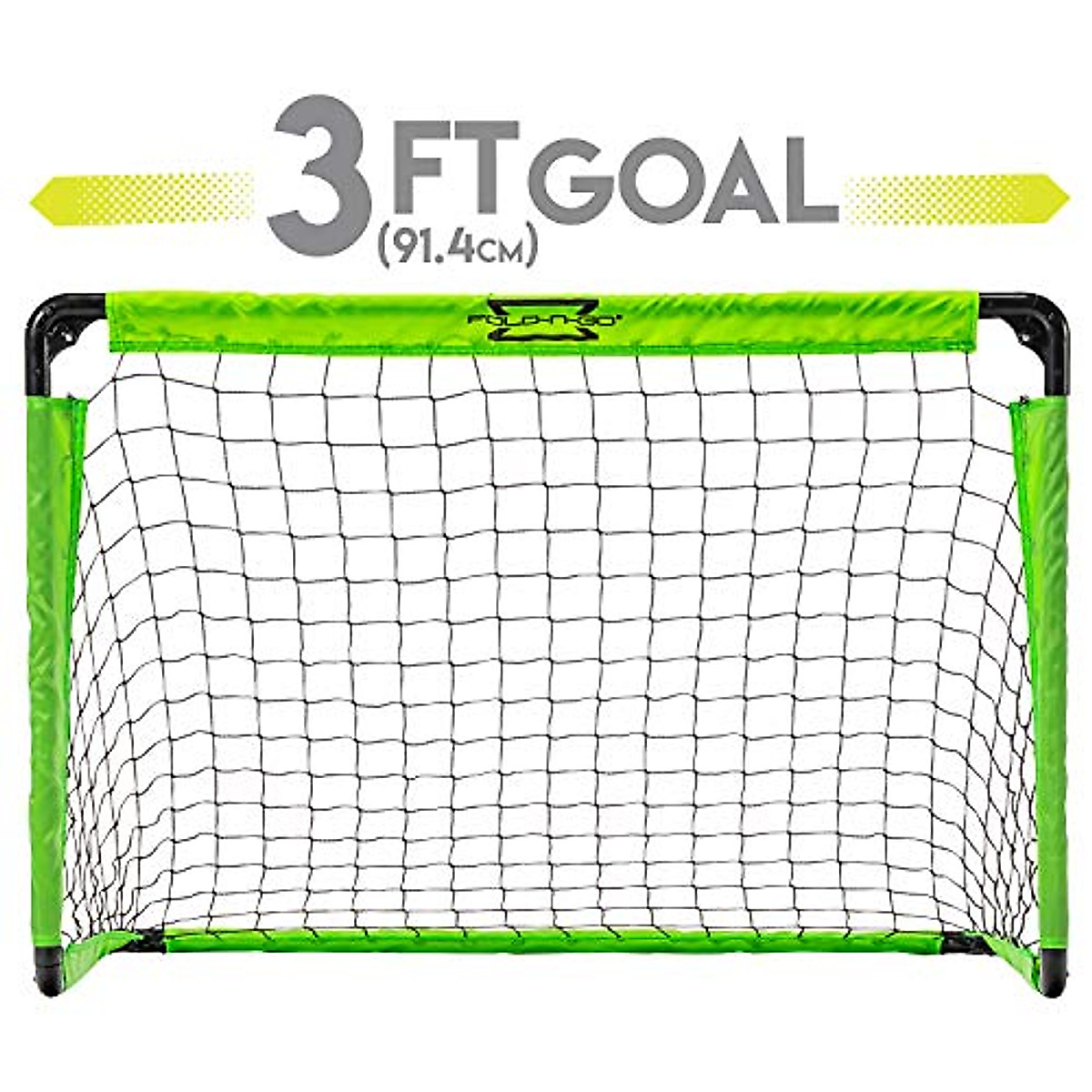 Franklin Sports Portable Mini Soccer Goal - Folding Indoor + Outdoor Kids Mini Soccer Net with Carry Bag - Plastic Backyard Youth Goal with Ground Stakes - 36" x 24"