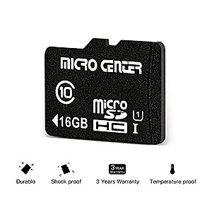 Micro Center 16GB Class 10 Micro SDHC Flash Memory Card with Adapter for Mobile Device Storage Phone, Tablet, Drone & Full HD Video Recording - 80MB/s UHS-I, C10, U1 (5 Pack)