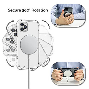 TORU MX Slim for iPhone 11 Magnetic Case, Compatible with Magsafe, Hybrid Transparent HD Clear Case with Crossbody Strap, Scratch Resistant, Air Bumper Shock-Absorbing Corners - Clear