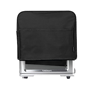 Crutello Convection Toaster Oven Cover with Storage Pockets, Large Toaster Cover - Fits Machines Up to 17 x 15 x 14 Inches - Black Toaster Ovens Countertop Cover