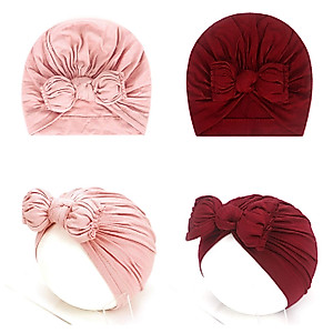 QandSweat Baby Girls' Hats & Caps Knotted Turban Cute Toddler Hat Hair Accessories 3-36M (A Soft6-8 Pack)