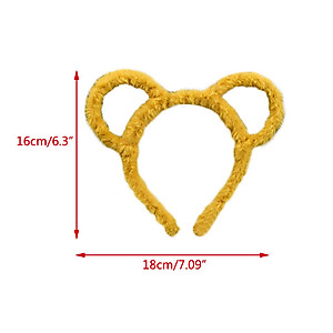 KUFptva Women Mouse Bear Ears Headband Winter Thick Plush Hair Hoop Round Ear Hairband Makeup Bandana Hair Accessories (PL)