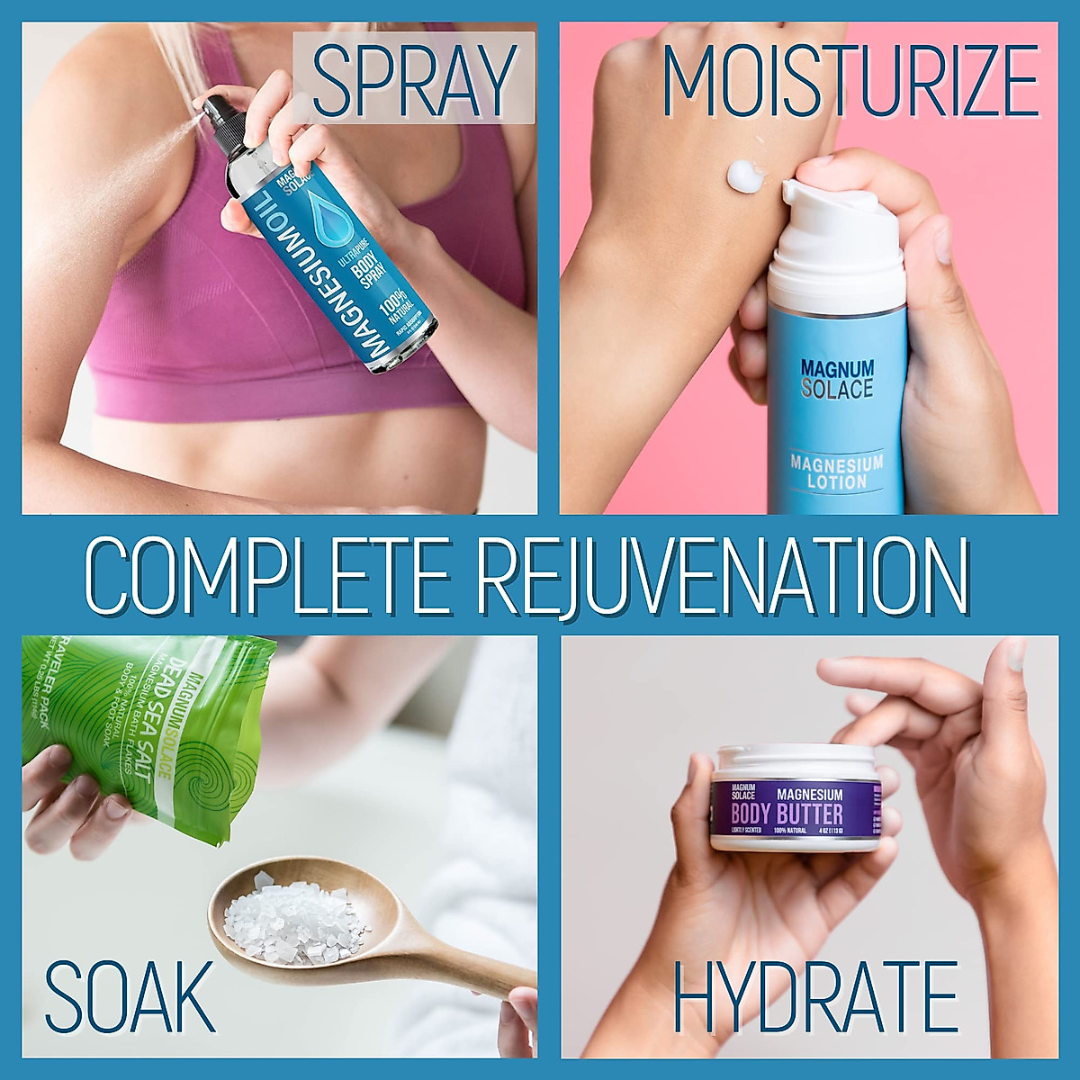 Magnesium Oil Spray - 100% Natural Magnesium Spray – Made with Dead Sea Salt, Stronger Than Magnesium Lotion and Magnesium Cream