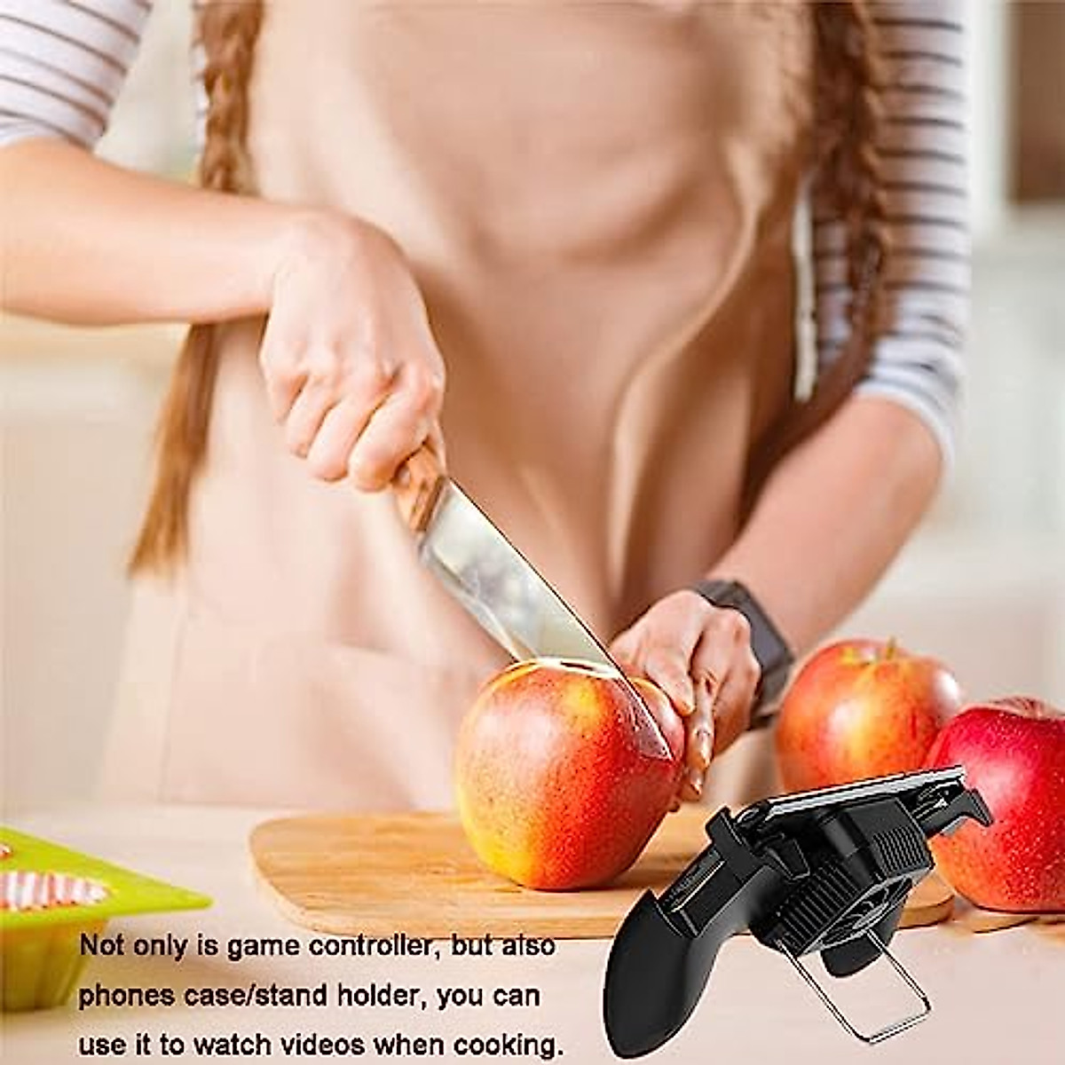 KingTSYU Mobile Game Controller with Clooing Fan, Mobile Gaming Handle with Triggers for 4-6.7" iPhone/Android Phone, Phone Gaming Joystick Gamepad Grip for PUBG/COD/Call of Duty