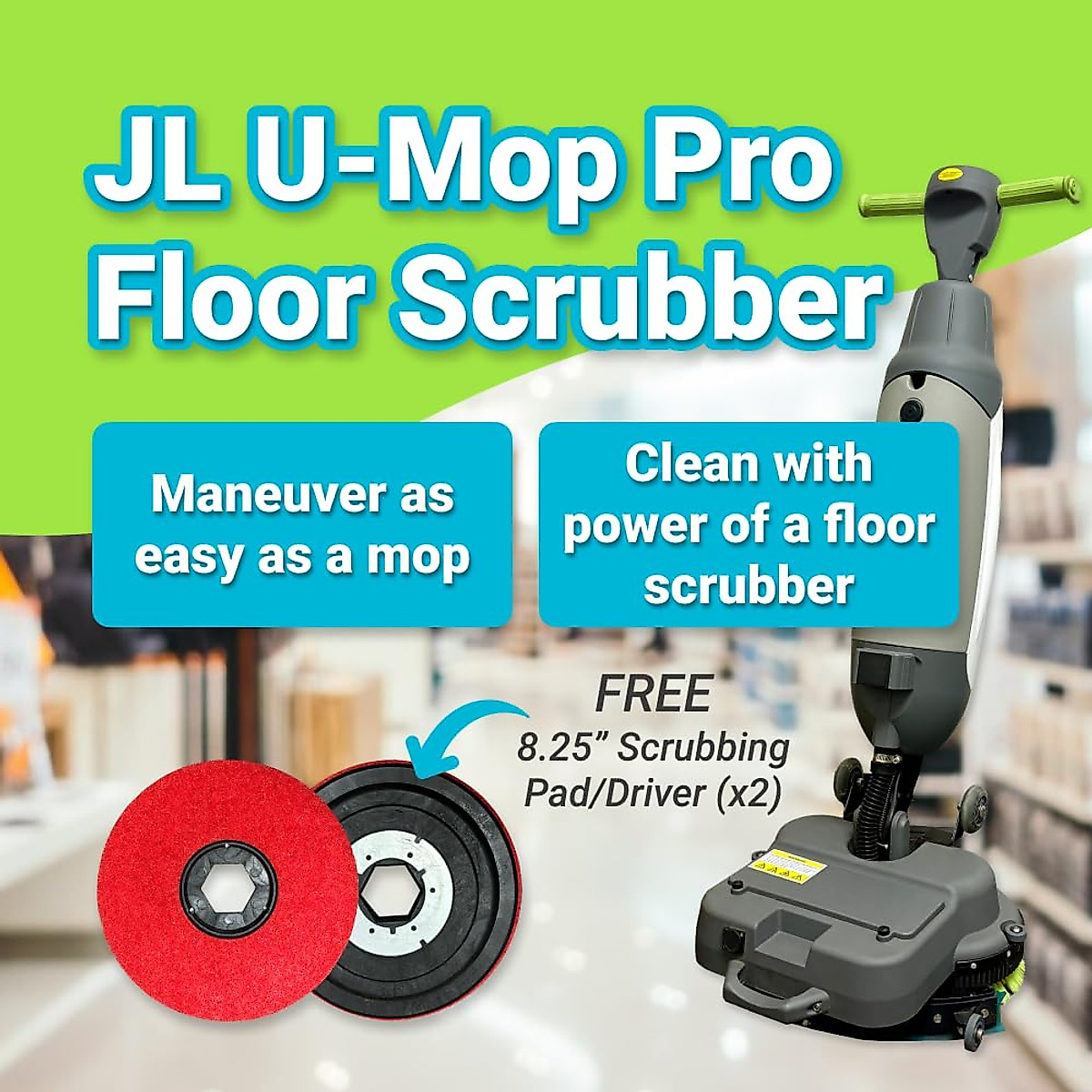 JL U-Mop Pro Floor Scrubber Battery Auto Scrubber