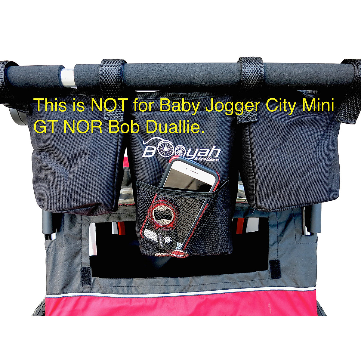 Double Stroller Organizer by Booyah Child and Large Pet Stroller. (NOT for Bob Duallie nor City Select GT)