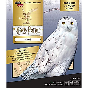 Harry Potter Hedwig 3D Wood Puzzle & Model Figure Kit (24 Pcs) - Build & Paint Your Own 3-D Movie Toy - Holiday Educational Gift for Kids & Adults, No Glue Required, 8+ 