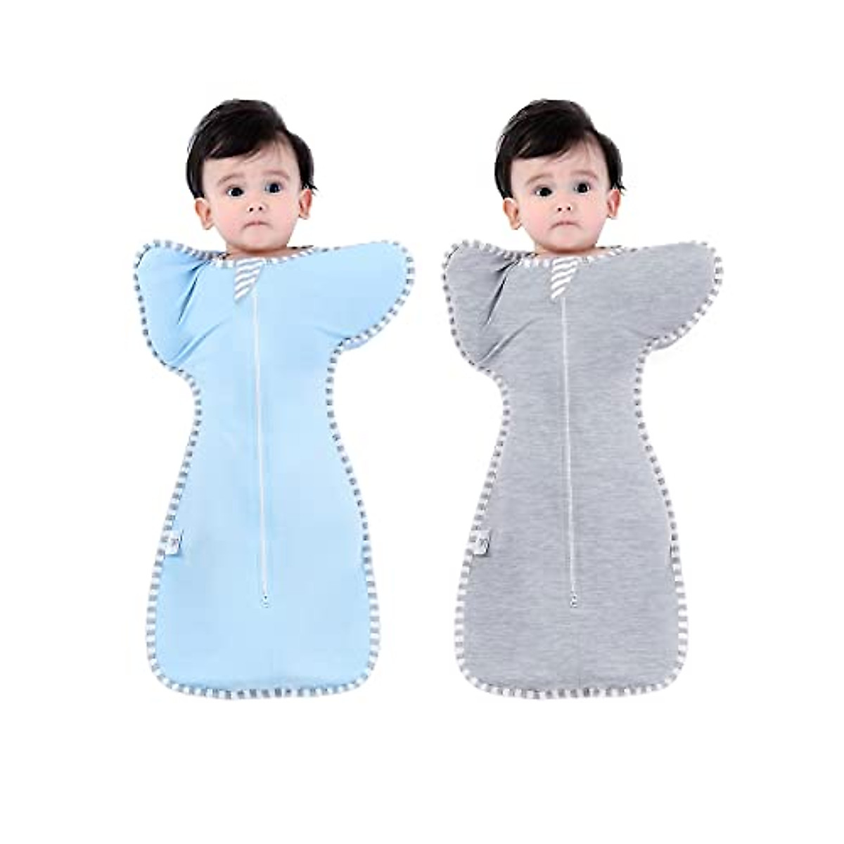 Bycc Bynn 2 Pack Sleeping Blanket Sack with High Sleeve,Transitions to Arms-Free Wearable Sleeping Bag for Baby pacify