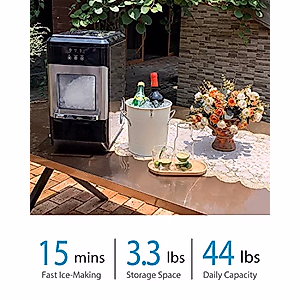 Northair Countertop Nugget Ice Maker 44lbs Per Day with a Ice Scoop