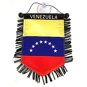 Venezuela Venezuelan Flag for cars stickers decals small window hanging mini banners rearview mirror car accessories automobile homes windows STICKS to Glass Quality Made mini Banners