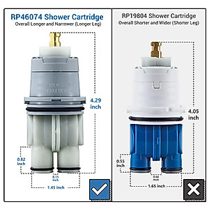 RP46074 Shower Cartridge Compatible with Delta 13/14 Series Single-Handle Faucet - Suitable for Delta Monitor MultiChoice Universal Valves Rough-in (2007-present), Includes RP22734 Bonnet Nut