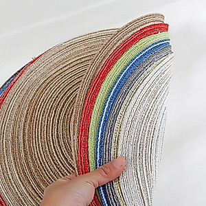 Round Dinner Table Centerpiece Placemats Washable Woven Vinyl Placemats for Dining Table Easy to Clean Plastic Placemats Dark Place Mats