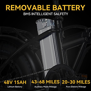 EBKAROCY Electric Bike for Adults, 20" Fat Tire, 750W Motor, 48V 15AH Battery, 30MPH Speed, Shimano 7 Speed, Adult Electric Bicycles for Commute, Mountain Beach Snow