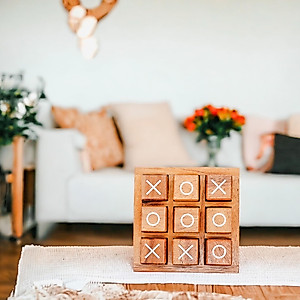 BSIRI Wooden XO Blocks (L) Tic Tac Toe Board Games - Ideal for Kids Games, Family Games and Game Night for Adults, Farmhouse Decor for Coffee Table Decor and Unique Gifts for All Occasion (5.5 Inch)