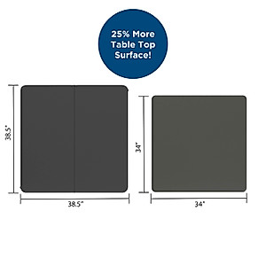 Cosco XL 38.5" Resin Fold-in-Half Card Table, Black, Wheelchair Accessible, Lightweight, Pinch-Free Locking System