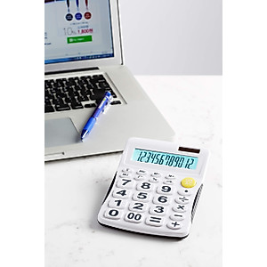 LED Back-Light Calculator Desktop SMT-200 / Added Sound Function (White)