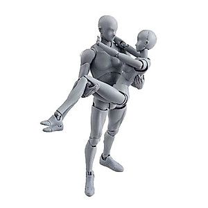 Body Kun DX Set Male Female Gray Color Body-Chan Action Figure Model Set PVC Figure Model Drawing for SHF S H Figuarts