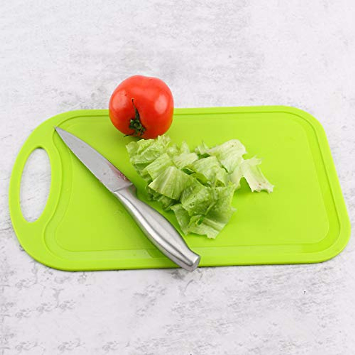 everd1487HH Nonslip Plastic Cutting Board Food Fruit Chopping Block Mat Kitchen Cook Supply with Hanging Hole Light Pink