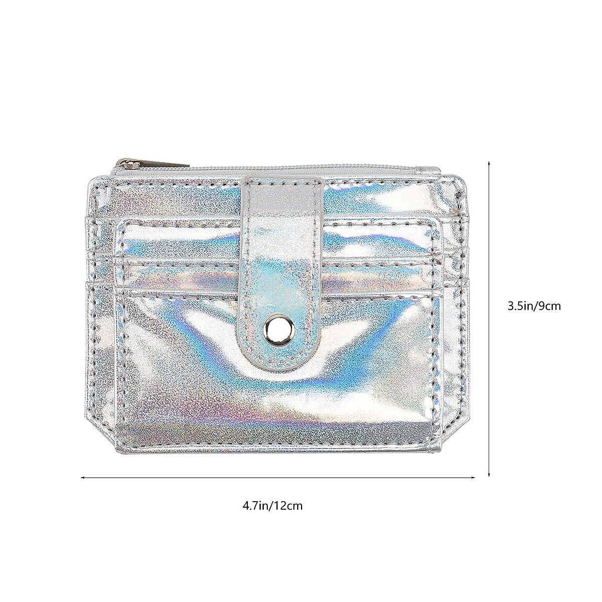 TENDYCOCO Money Clip with ID Window Hologram Card Holder Slim Coin Wallet for Women Girls