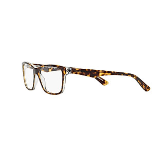 Vogue Eyewear Women's VO2787 Square Prescription Eyeglass Frames, Top Havana/Transparent/Demo Lens, 51 mm