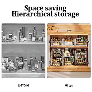 Atkits Clear Under Sink Organizers and Storage Under Sink Kitchen Organizer Pull Out 2-Tier Under Sink Cabinet Organizer with Sliding Storage Drawer,White,3 Tier