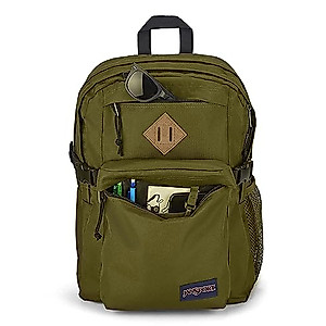 JanSport Main Campus Backpack - Travel, or Work Bookbag w 15-Inch Laptop Sleeve and Dual Water Bottle Pockets, Army Green