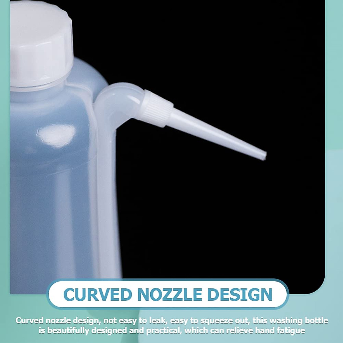 iplusmile 2Pcs Plastic Wash Bottle Wide Mouth Unitary Wash Bottle Safety Squeeze Bottle 500ml (White)