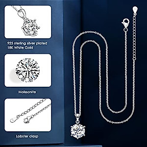 Gifts for Women Wife Gifts Anniversary, Diamond Necklace for Wife 1CT-4CT Moissanite Necklace Gift for Her Mothers Day Gifts for Mom Wife Women Jewelry Gifts, Birthday Christmas Day Gifts Valentine's Day for Her (3CT)