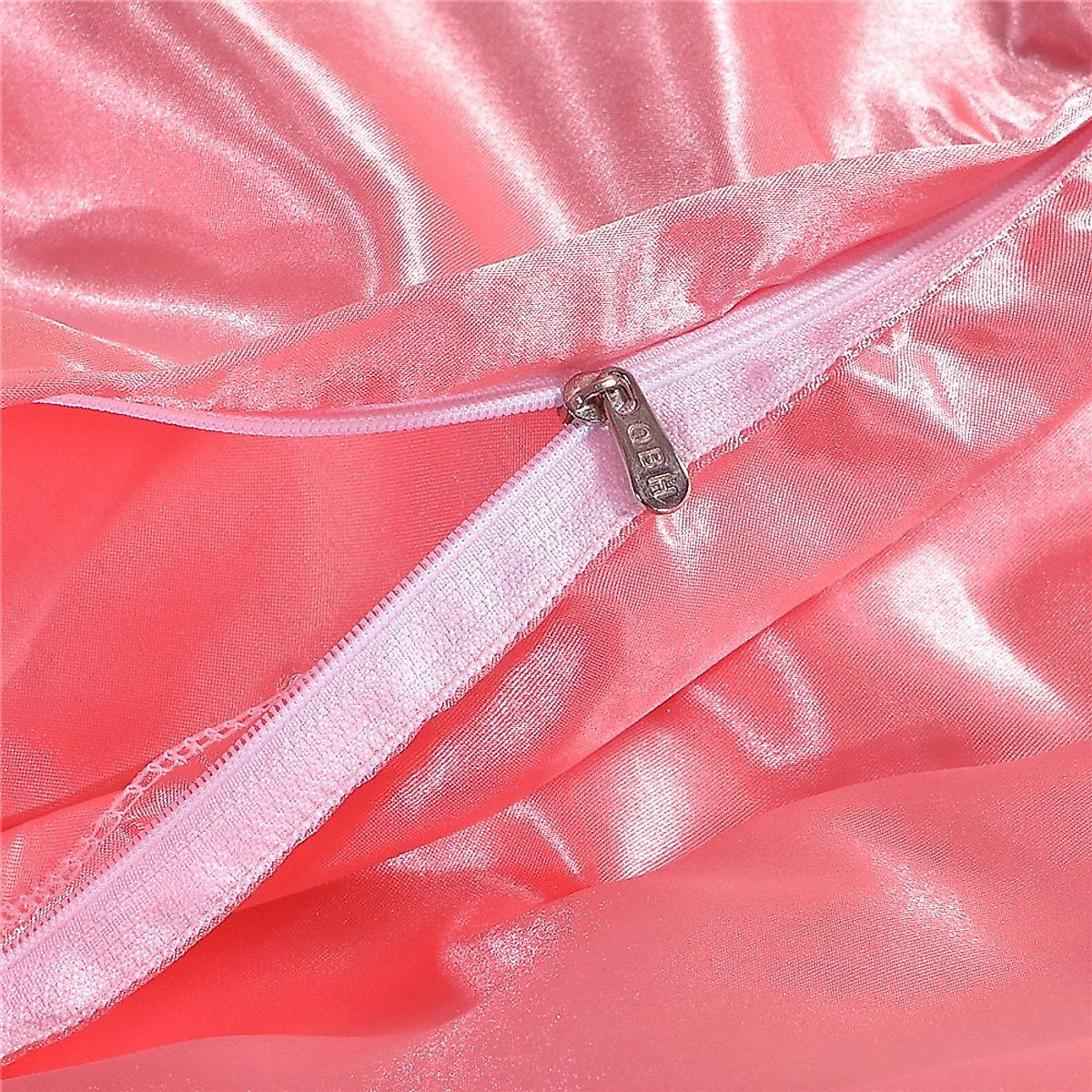 Vagasi Pink Duvet Cover Set Queen Size 3 Pieces - Comforter Cover Super Soft with 2 Pillow Shams - Satin Bedding Set Breathable & Smooth with Zipper Closure