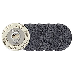 Dremel EZ Lock 60 Grit Sanding Discs for Rotary Tools, 5-Pieces (EZ411SA)