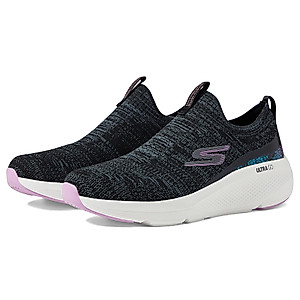 Skechers Women's GO Run Elevate-Indigo Sneaker, Black/Pink, 7