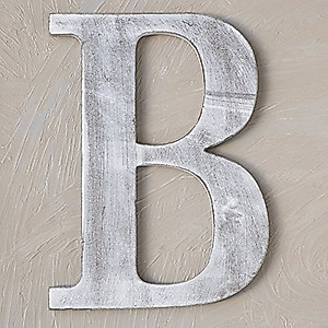 The Lucky Clover Trading B Wood Block, 8" L, Charcoal Grey Wall Letter, Gray