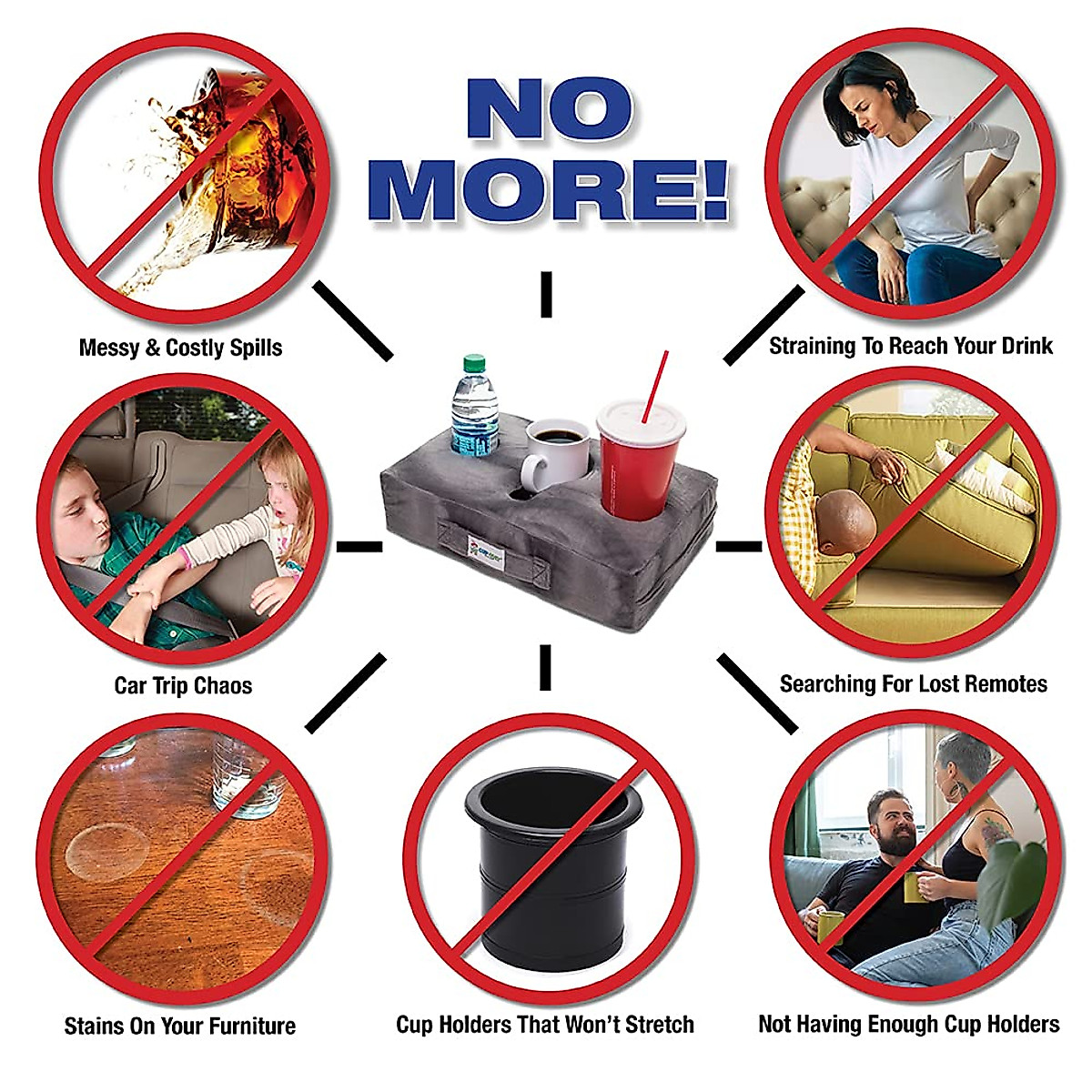 Cup Cozy Pillow (Camo)- The World's Best Cup Holder! Keeps Drinks Close.Stops Spills.Use it on The Couch, Bed, car, RV, Park, Camping, Beach and More!