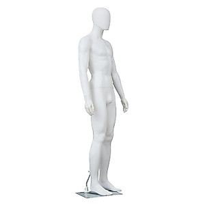 Male Mannequin Full Body Body, 73 Inches Adjustable Detachable Dress Model Stand Realistic Display Mannequin Head Metal Base for Retail Clothing Shops, Halloween Christmas Cosplay, 1pcs