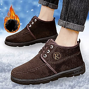 Boots for Men,Mens Trekking Backpacking Snow Boots Waterproof Winter Boots Fur Lined Non Slip Hiking Boots Warm Boots