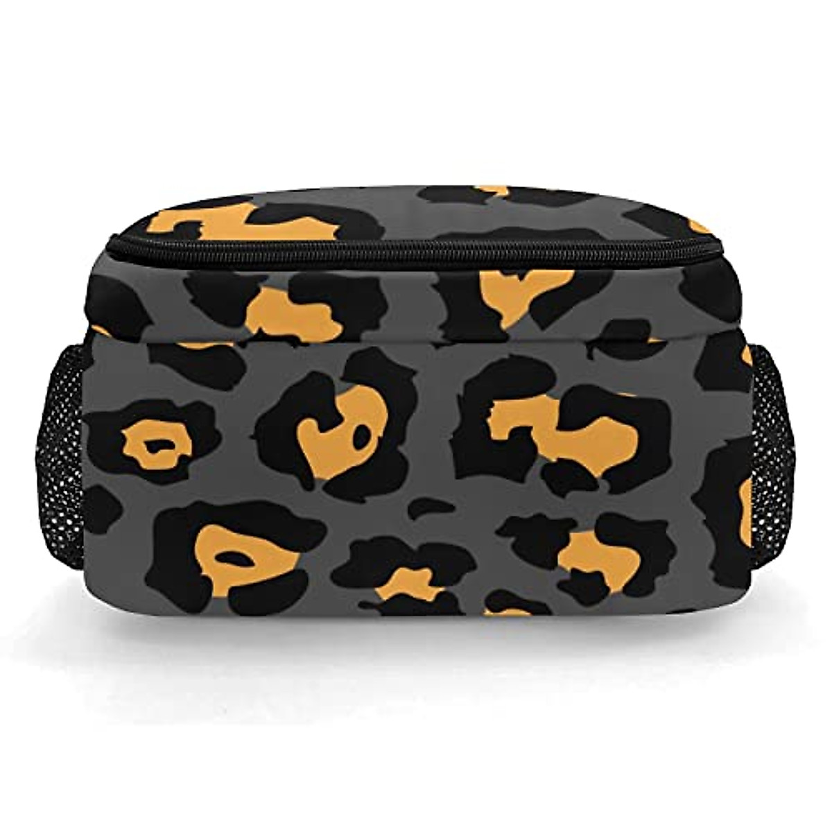 Anneunique Leopard Print Yellow Gray Backpack Custom Multifunctional Waterproof Laptop Bag for Travel Gift