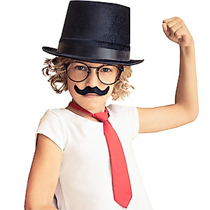 Skeleteen Self Adhesive Party Mustaches - Hairy Fake Black Sticker Mustache - 3 Piece Set