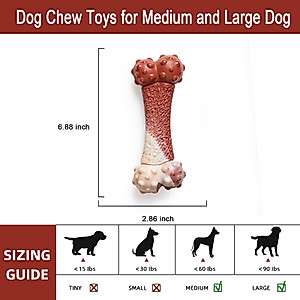 CHONGBAOSHI Dog Chew Toys for Aggressive Chewer, Indestructible Beef Nylon Bone Toy Medium/Large(1 Pack)