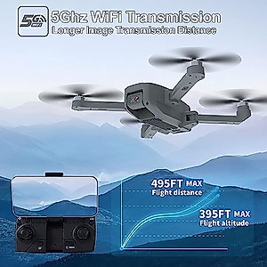 Brushless Motor Drones with 2 Cameras 40KM/h MAX Wind Resistance Class 4 for Adults 5GHz WIFI FPV Drone with HD Camera RC Quadcopter for Beginners 2 Batteries 30 Minutes idea16 UAV