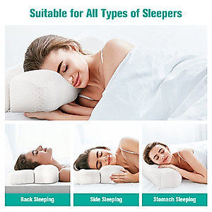 Cosermart Cervical Pillow for Neck Pain Relief, Ergonomic Pillow for Neck, Shoulder & Back Support, Orthopedic Contour Memory Foam Pillow for Side Back Stomach Sleeper with Removable Zipper Design